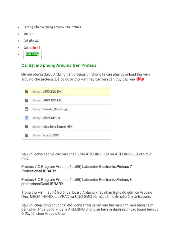 Hướng Dẫn Mô Phỏng Arduino Trên Protues