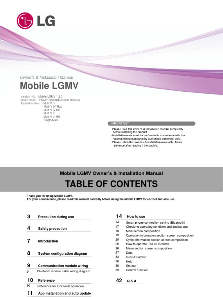 LGMV Mobile Manual | PDF | Installation (Computer Programs) | Bluetooth