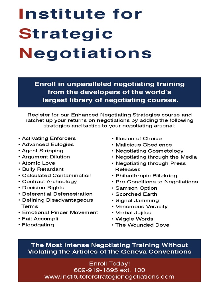 Enhanced Negotiating Strategies Course | PDF | Mergers And Acquisitions ...