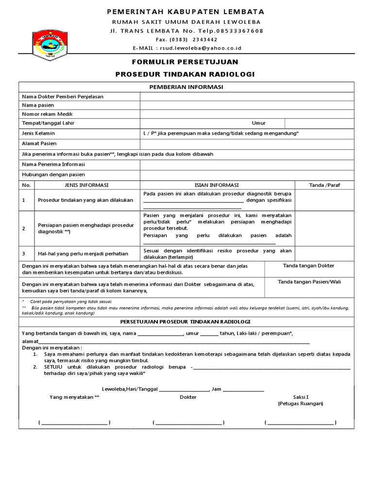 Formulir Persetujuan Radiologi | PDF