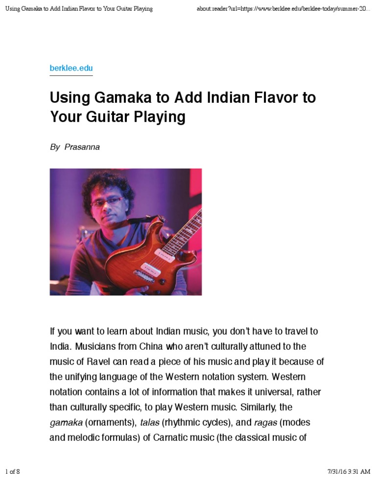Using Gamaka To Add Indian Flavor To Your Guitar Playing | PDF | String ...