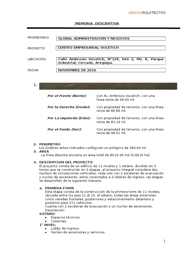 Memoria Descriptiva - Arquitectura - Version 15 | PDF | Torre | Ascensor