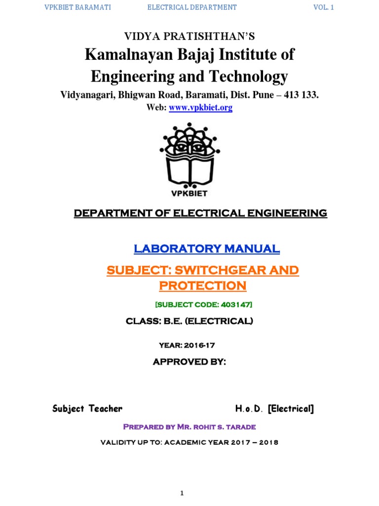 SGP Lab Manual | PDF | Electric Power System | Relay
