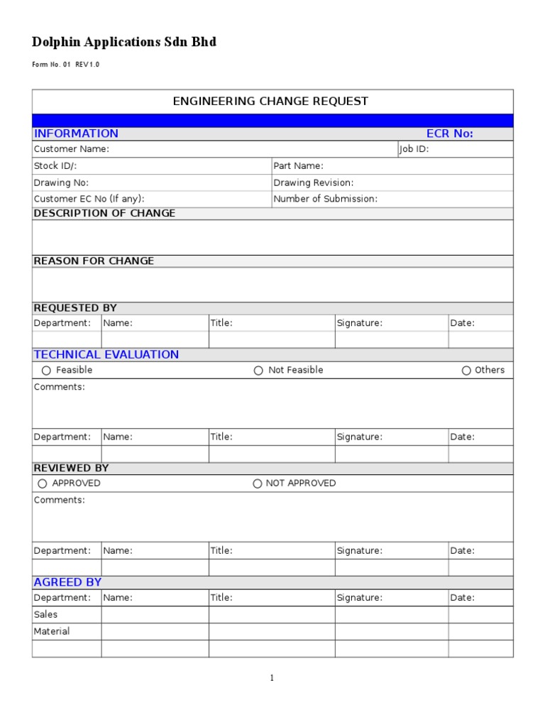 Engineering Change Request Form | PDF