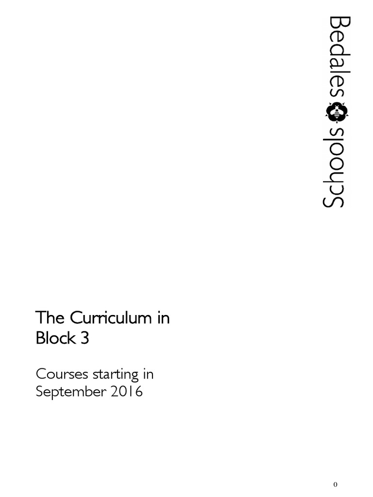 The Curriculum in Block 3 | PDF | Curriculum | Science