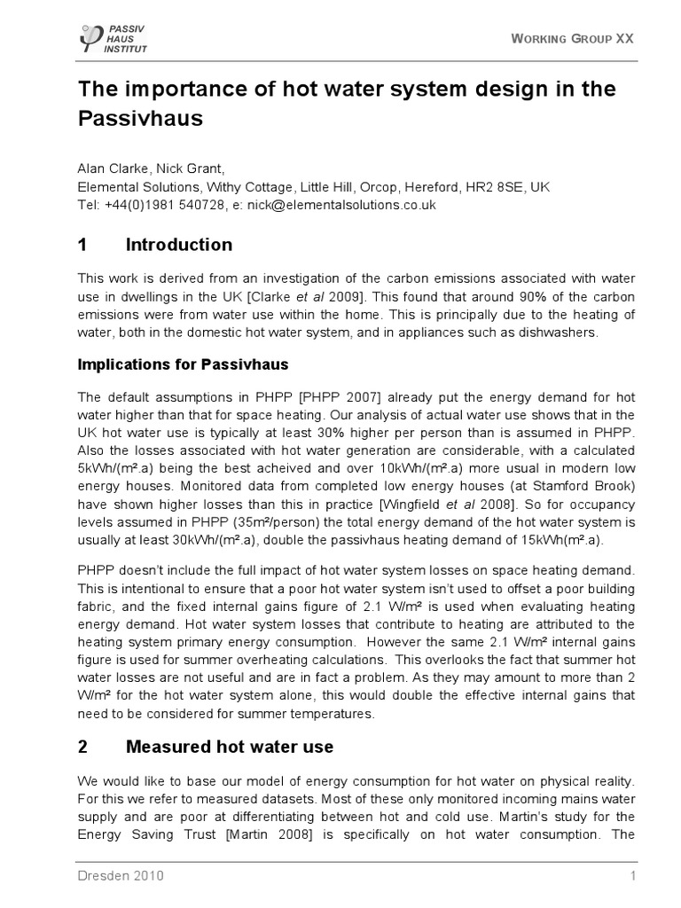 The Importance of Hot Water System Design in The Passivhaus | Download ...