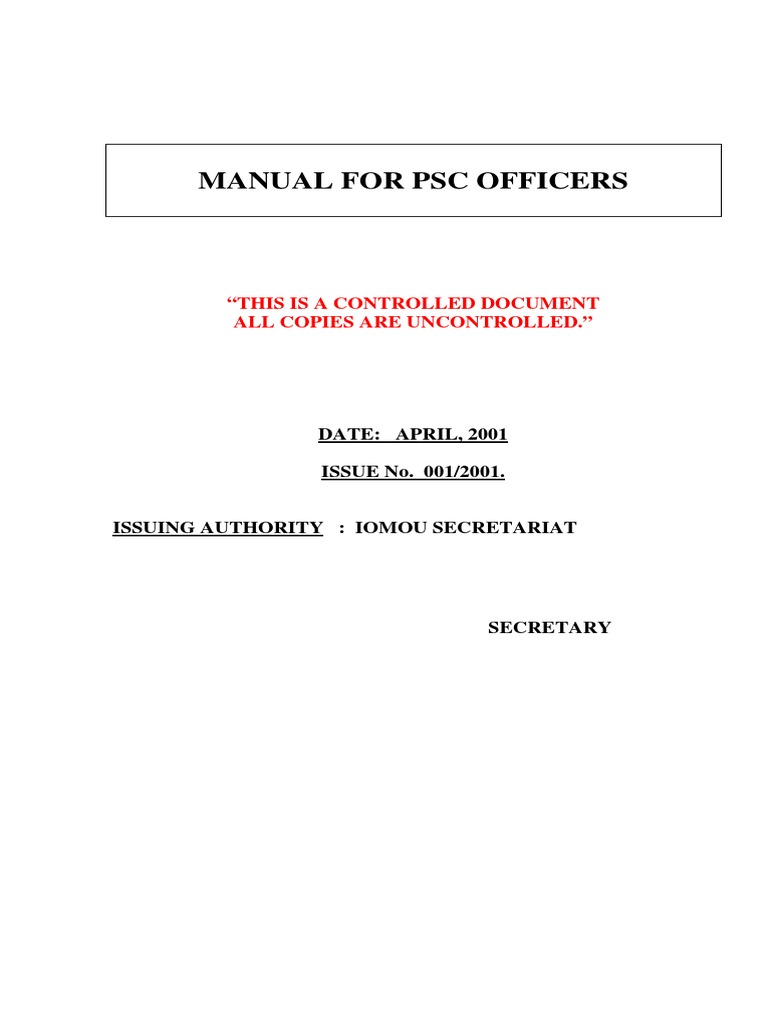 Manual For PSC Officers | PDF