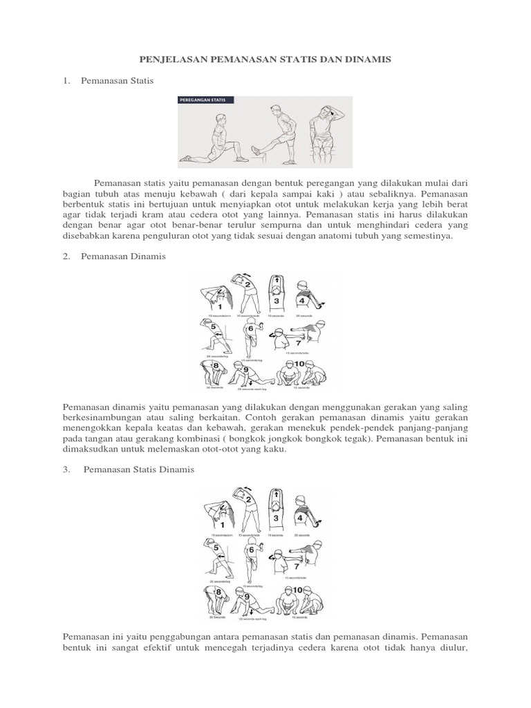 Penjelasan Pemanasan Statis Dan Dinamis | PDF | Kesehatan Holistik