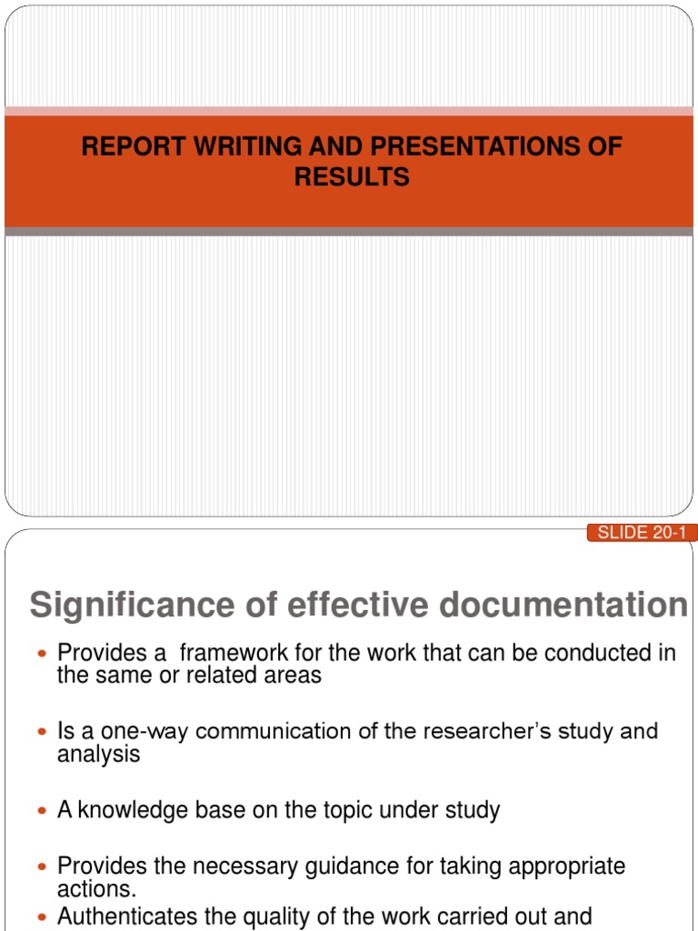 Effective Report Writing and Presenting Research Results | PDF | Data ...