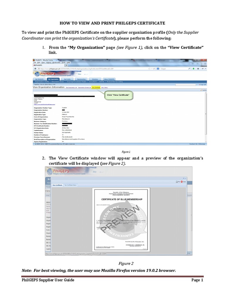 Printing Your PhilGEPS Certificate Guide | PDF
