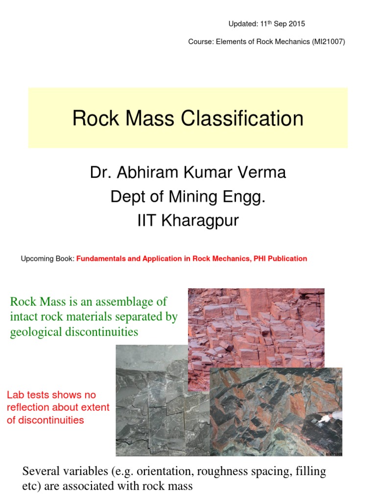 Rock Mass Classification Overview | PDF | Tunnel | Soil Mechanics