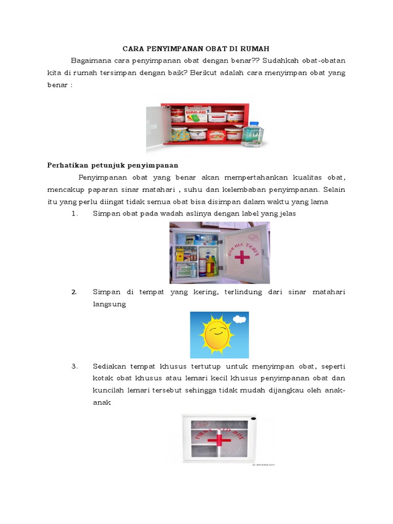 Cara Penyimpanan Obat Yang Benar Pdf