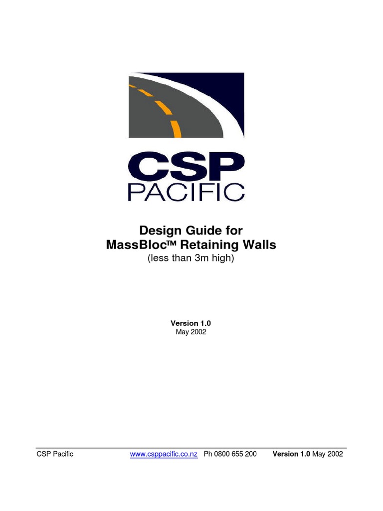 Design Guide For MassBloc Retaining Wall | PDF | Geotechnical ...