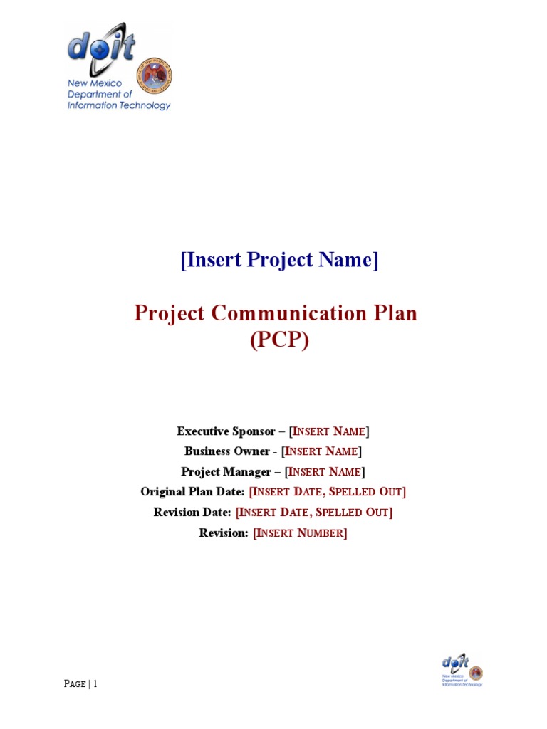 Project Communication Plan Template | PDF | Project Management | Business