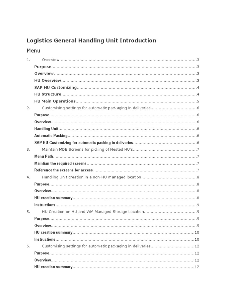 Logistics General Handling Unit Introduction | PDF | Warehouse | Logistics