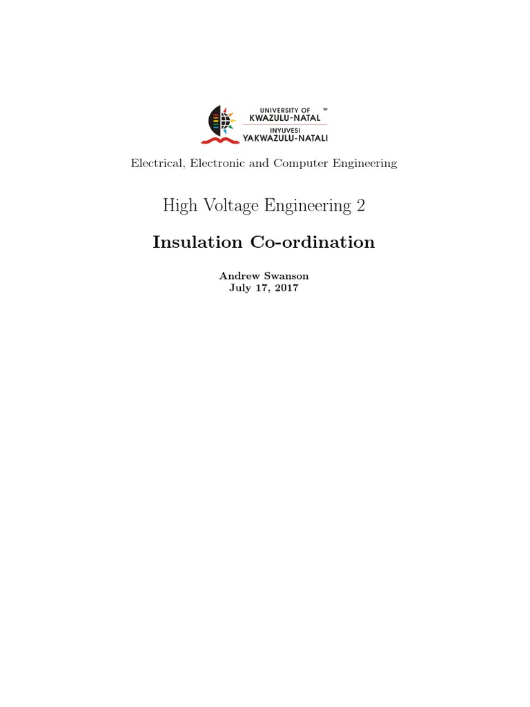 Insulation Coordination in High Voltage Systems | PDF | Insulator ...