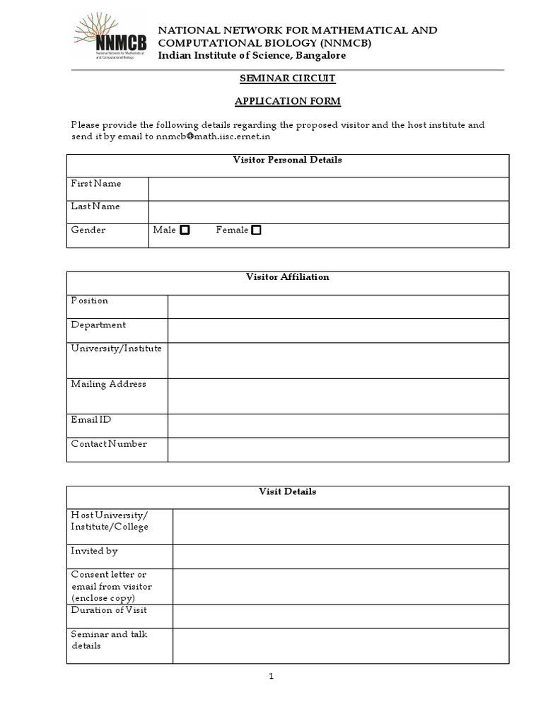 NNMCB Seminar Circuit Application Form | PDF | Games & Activities