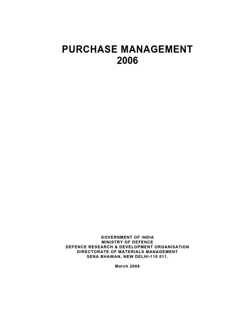 DRDO - Purchase Manual PDF | PDF