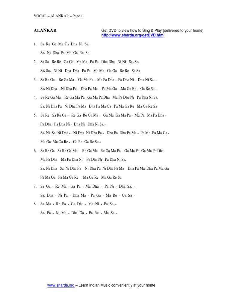 Vocal Alankar PDF | PDF