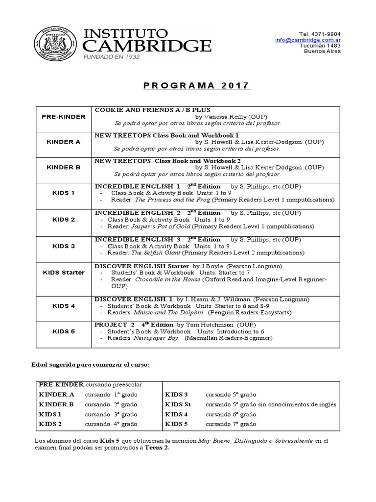Programa 2017 Cambridge | PDF | Languages | Further Education