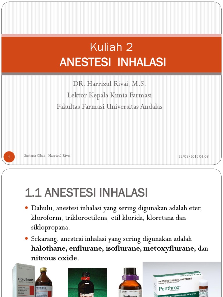 Kuliah 2 Anestesi Inhalasi | PDF