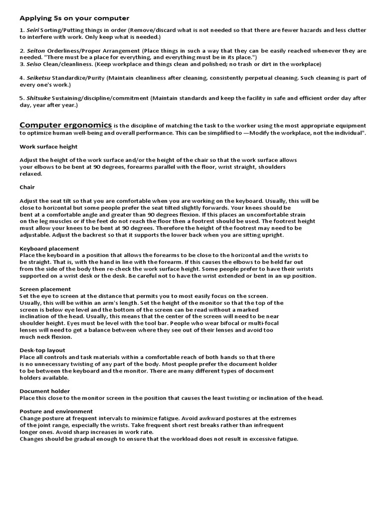 Applying 5s On Your Computer | PDF | Computer Keyboard | Computing And ...
