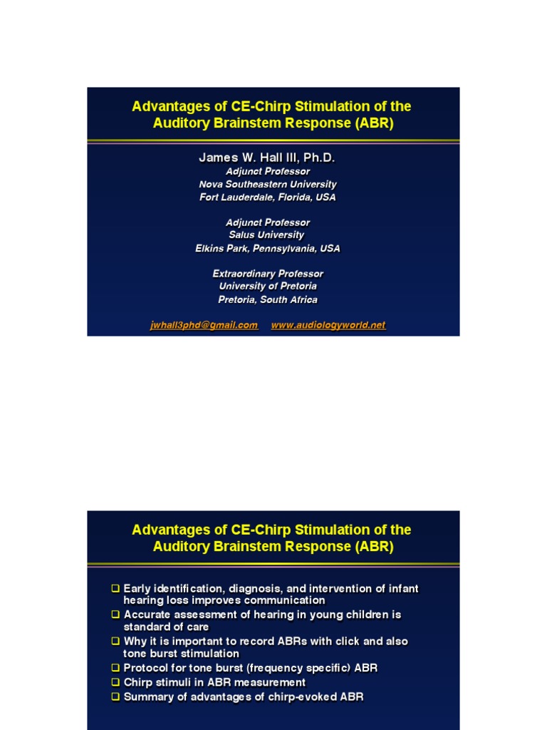 Chirp ABR - Gsi James Hall | PDF | Hearing | Hearing Loss