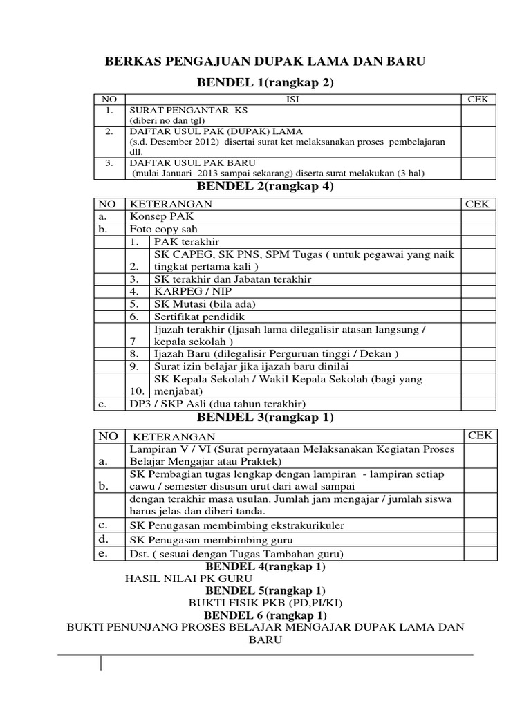 Tata Cara Pengajuan DUPAK BARU Kab. Prob | PDF