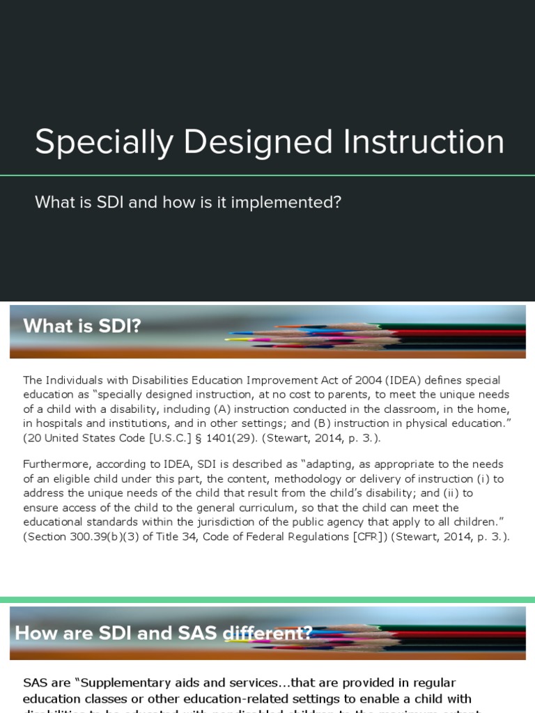 Specially Designed Instruction-2 | PDF | Reading Comprehension | Cognition
