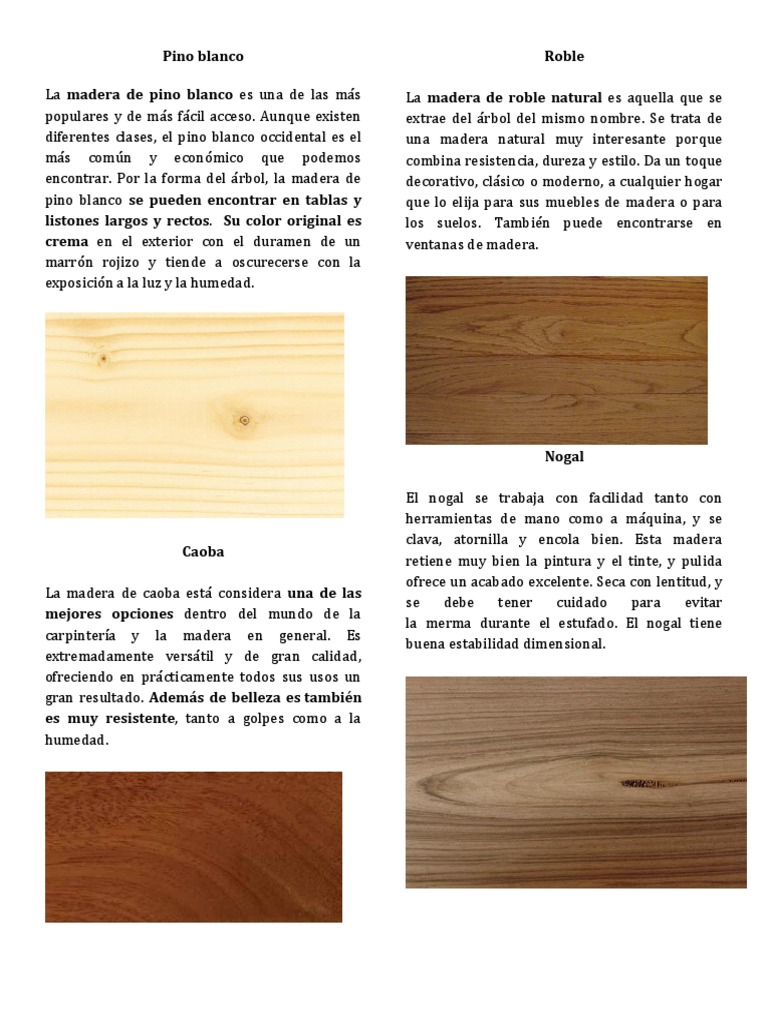 Maderas | PDF | Madera | Madera contrachapada