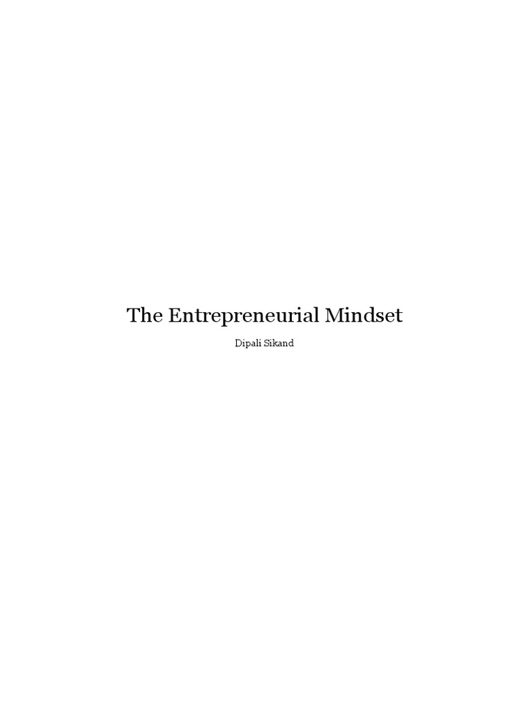 Exploring the Entrepreneurial Mindset: Understanding the Perspectives ...