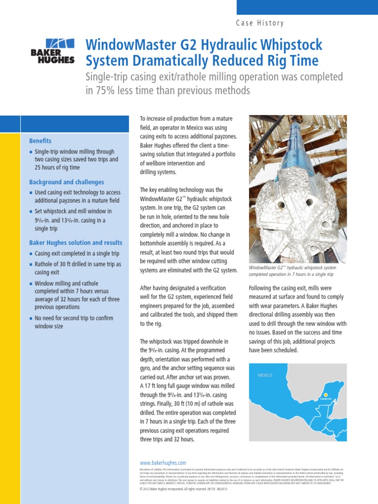 Hydraulic Whipstock CH | PDF | Drilling Rig | Science