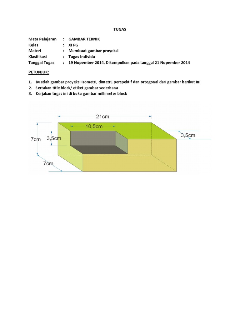 TUGAS Membuat Gambar Proyeksi | PDF