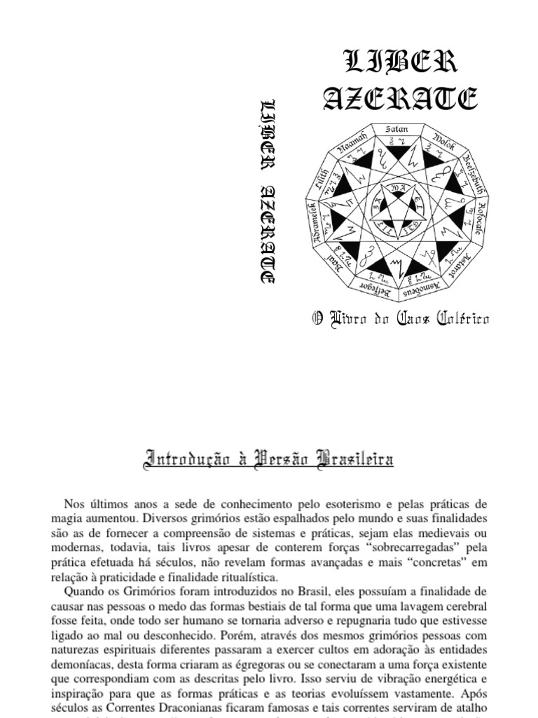 Liber Azerate - O Livro Do Caos Colérico (Português - BR) | PDF ...