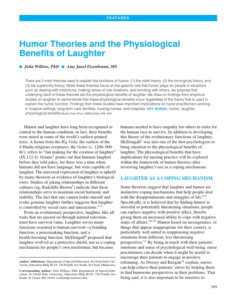 Humor Theories and The Physiological Ben PDF | PDF | Humour | Laughter