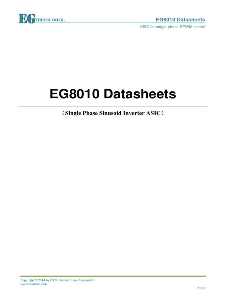 EG8010 Datasheet en PDF | PDF