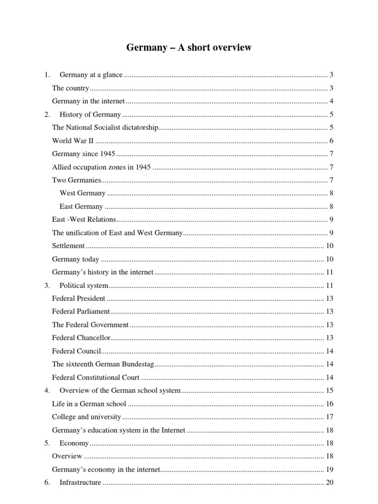 Overview of Germany: History, Politics, Economy | PDF | East Germany ...