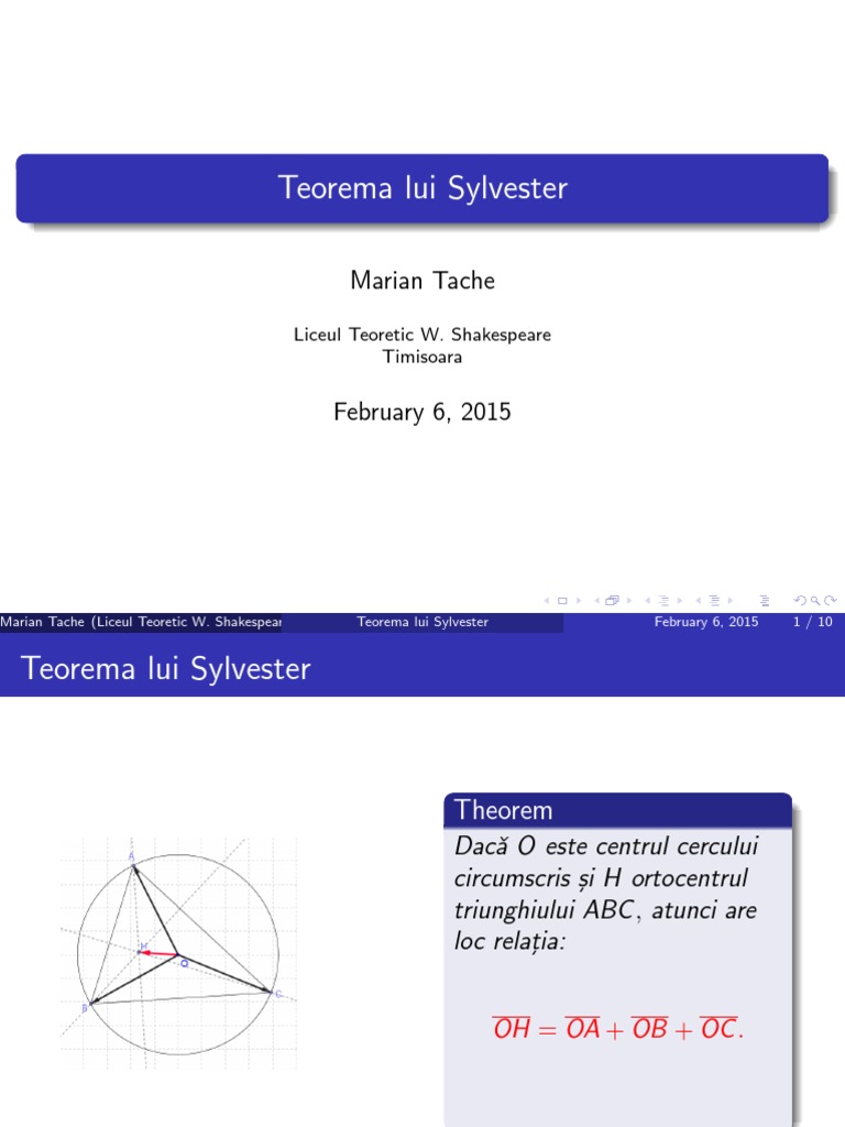 Teorema Lui Sylvester PDF | PDF