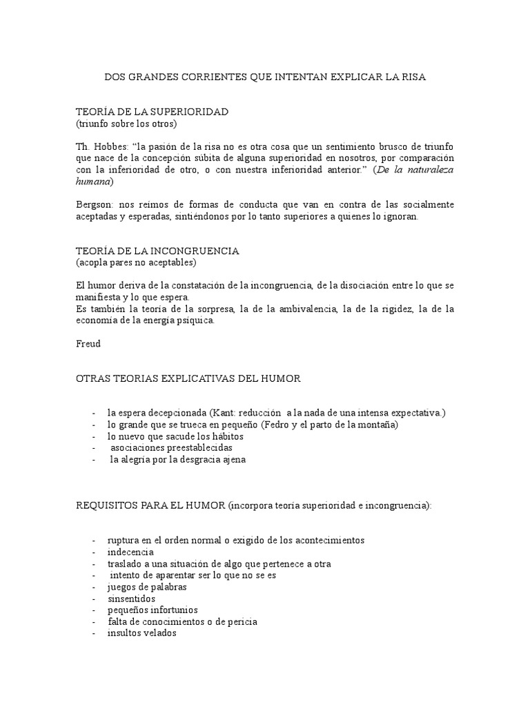 Teorías Del Humor | PDF