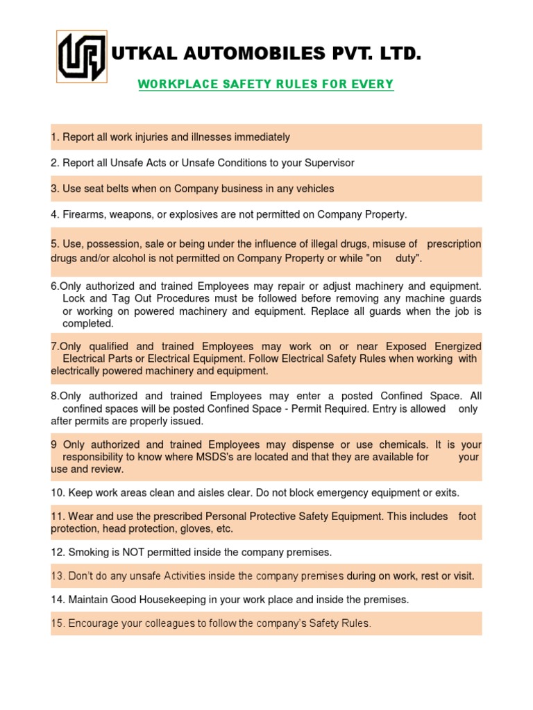 Safety Rules | Personal Protective Equipment | Occupational Safety And ...