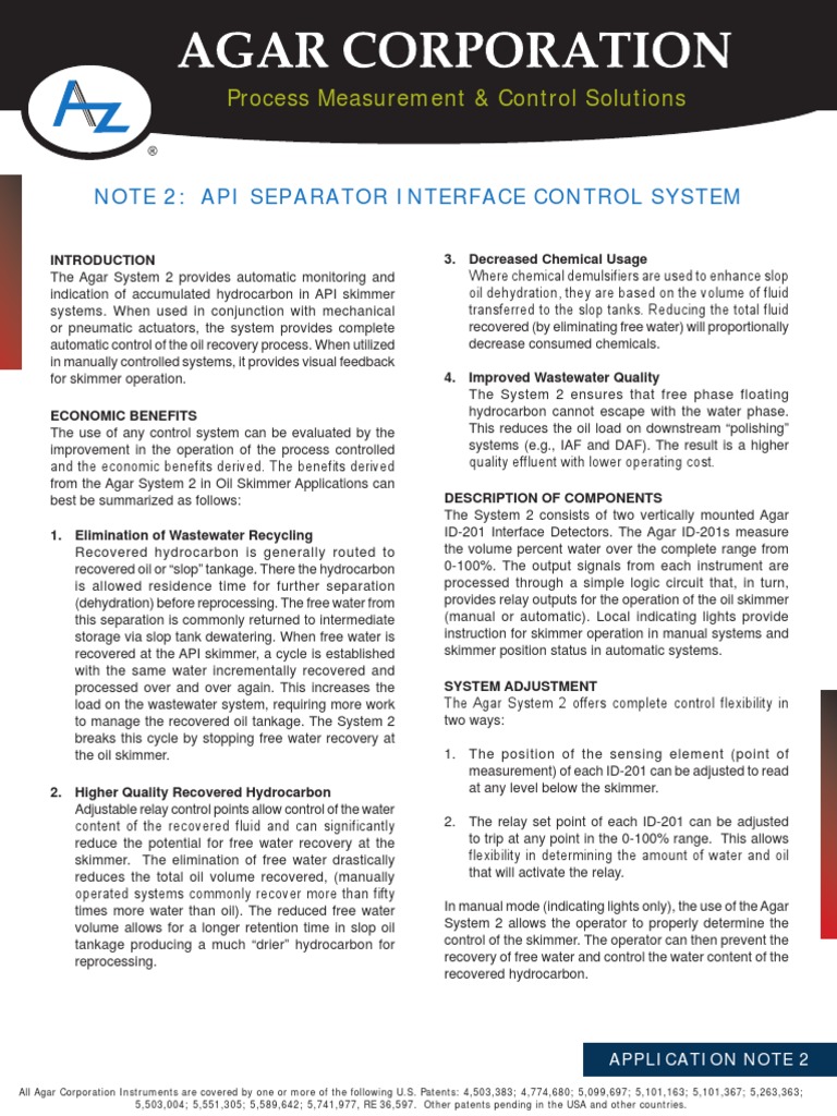 Agar API Oil Skimmer Appl 2 | PDF | Control System | Petroleum