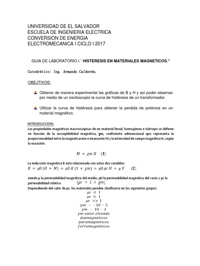 Curva de Histeresis en Materiales Magnéticos | Descargar gratis PDF ...