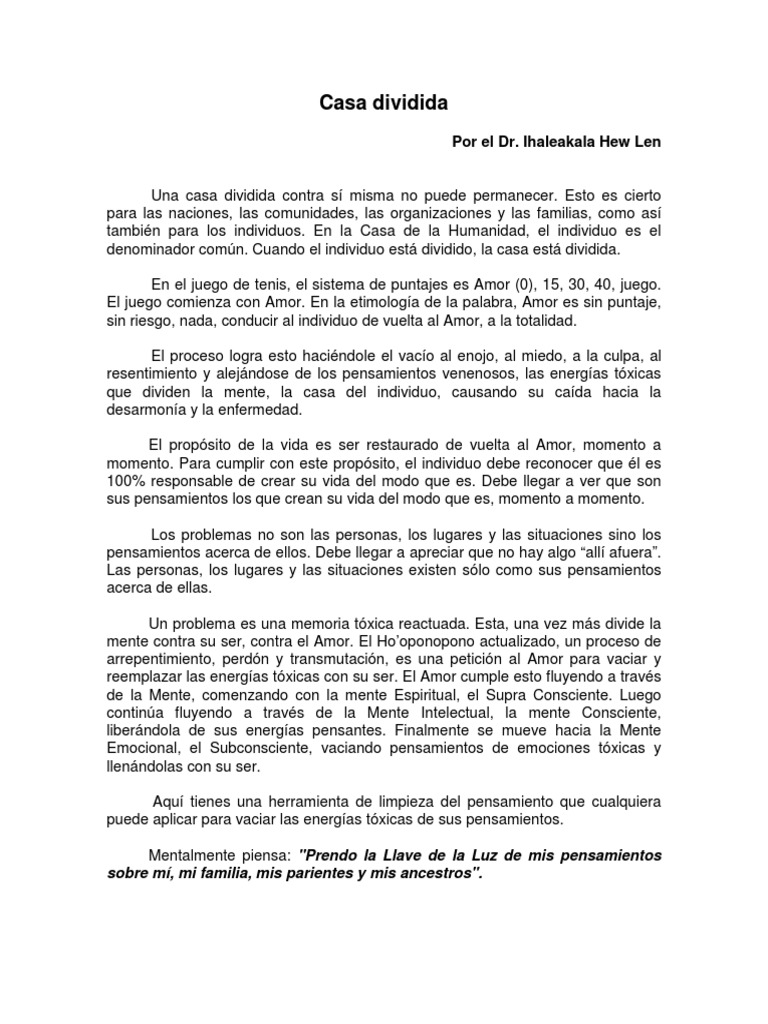 Casa Dividida PDF | PDF | Mente | Amor