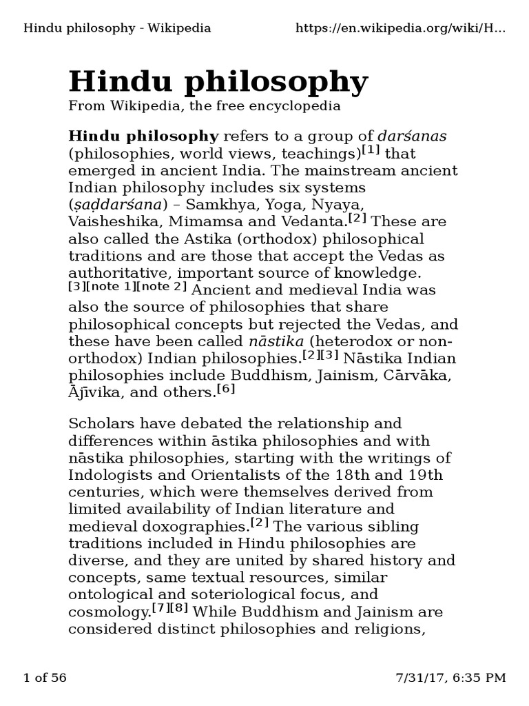 Indian Philosophy Pdf Hindu Philosophy Vedanta