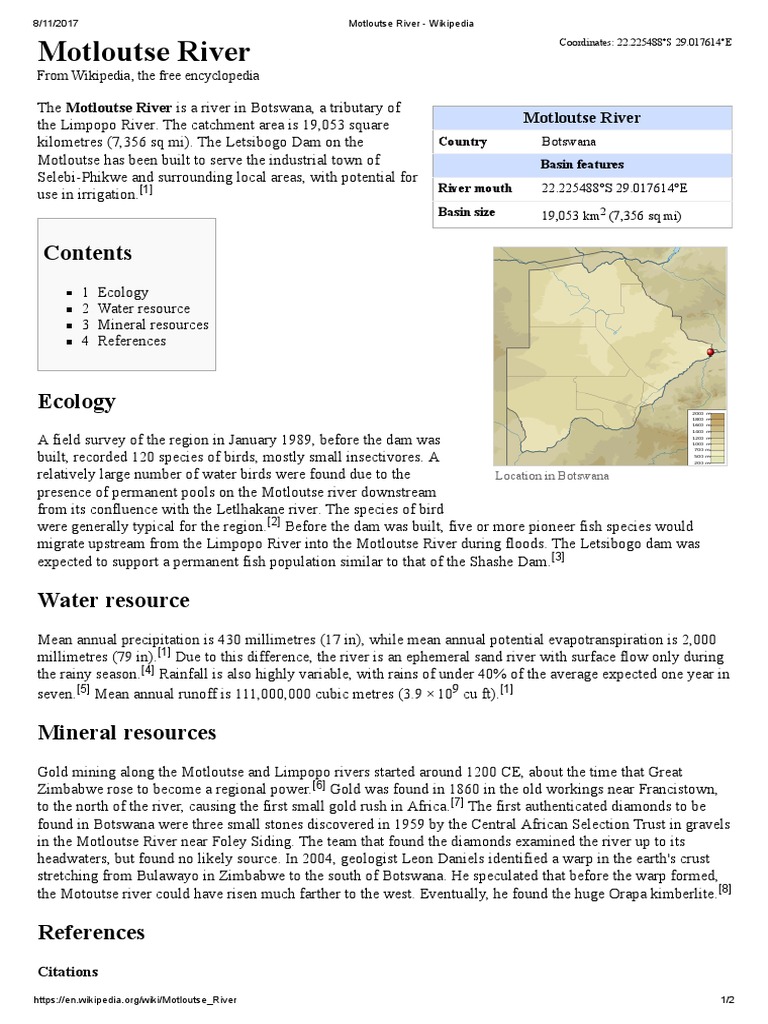 Motloutse River | PDF | Environment | Hydrology