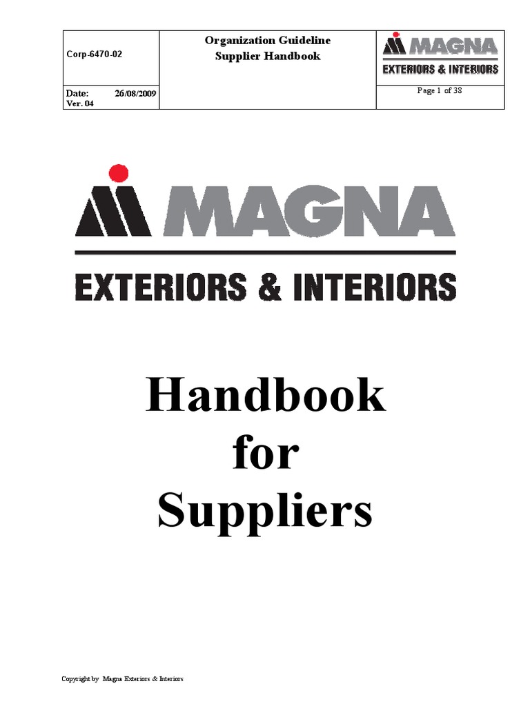 Magna Exteriors & Interiors - 076e7 | PDF | Safety | Supply Chain
