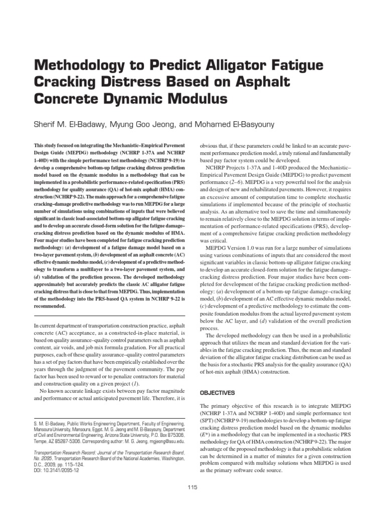 01 TRB 2009 Fatigue Paper | PDF | Logarithm | Road Surface