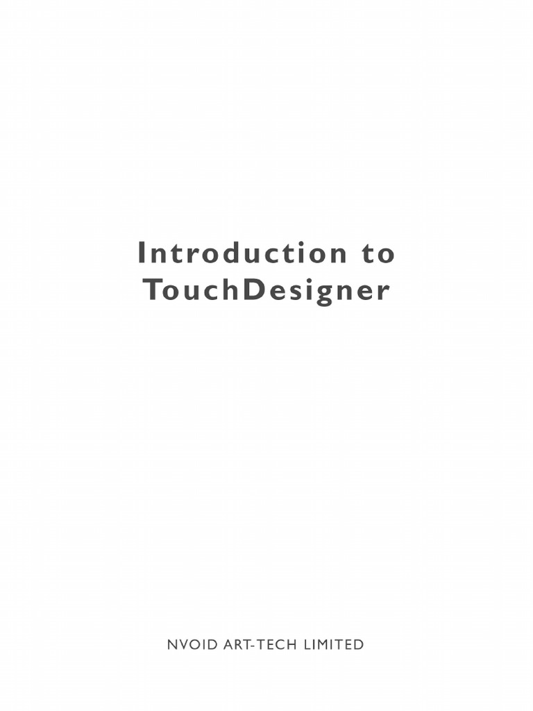 Introduction To Touchdesigner | PDF | Codec | Parameter (Computer ...