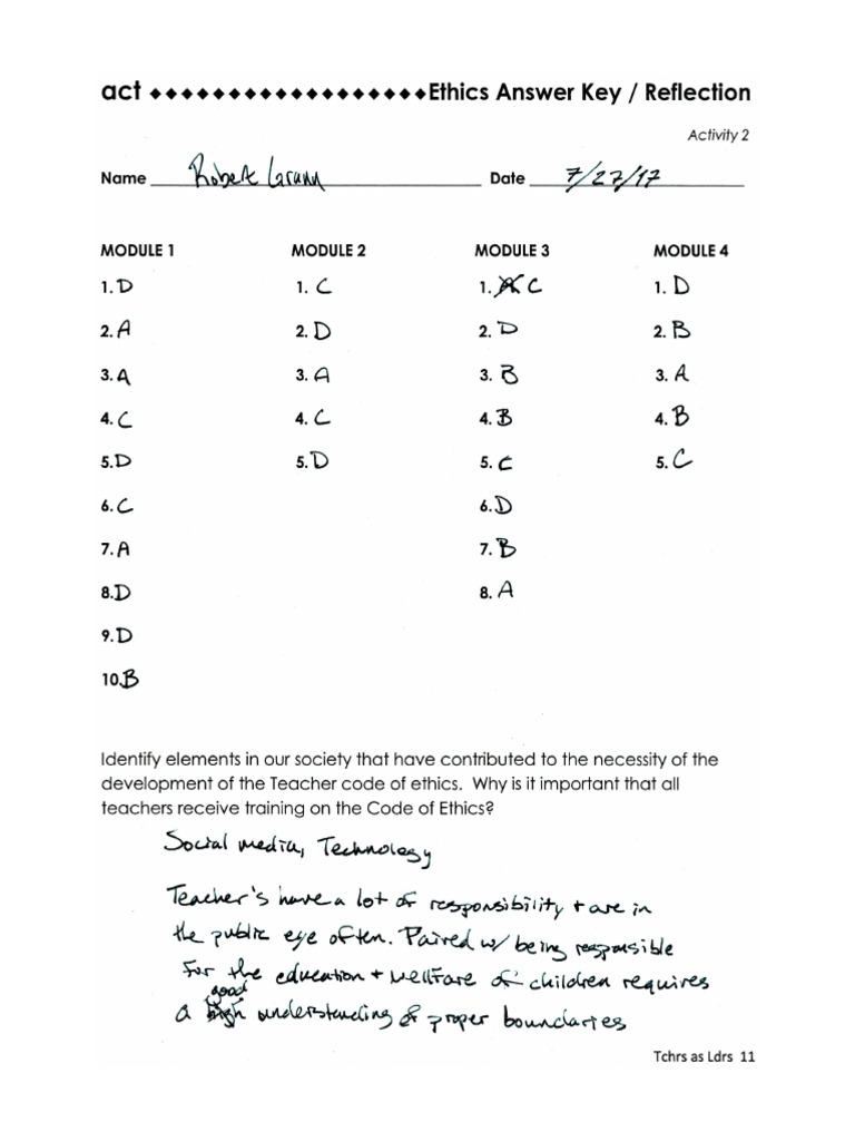 Ethics Answer Key | PDF