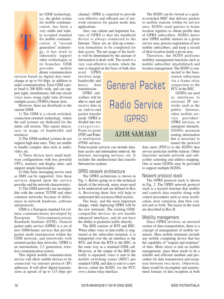 Understanding GPRS in Mobile Networks | PDF | General Packet Radio ...